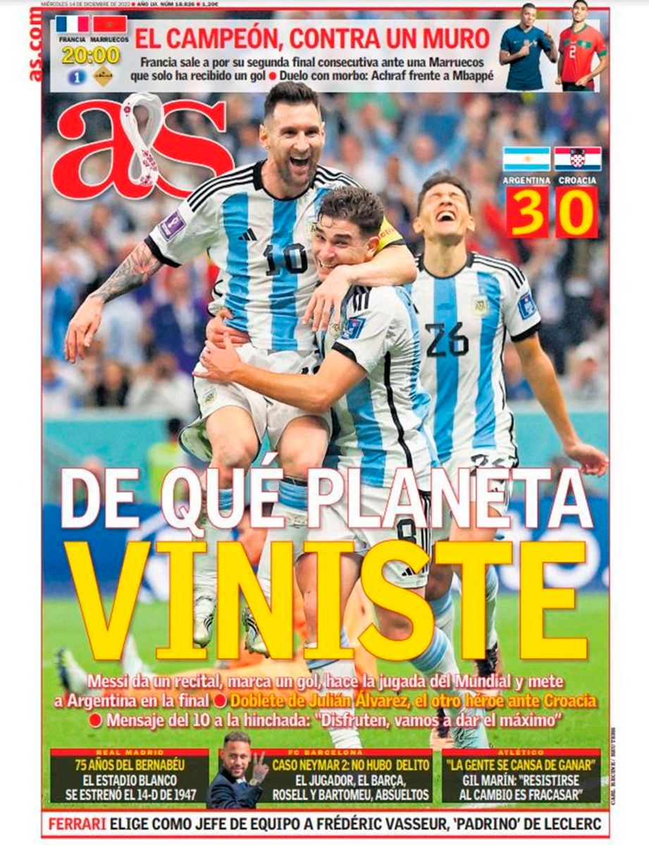 La figura de Messi acapara las portadas de los principales medios ...
