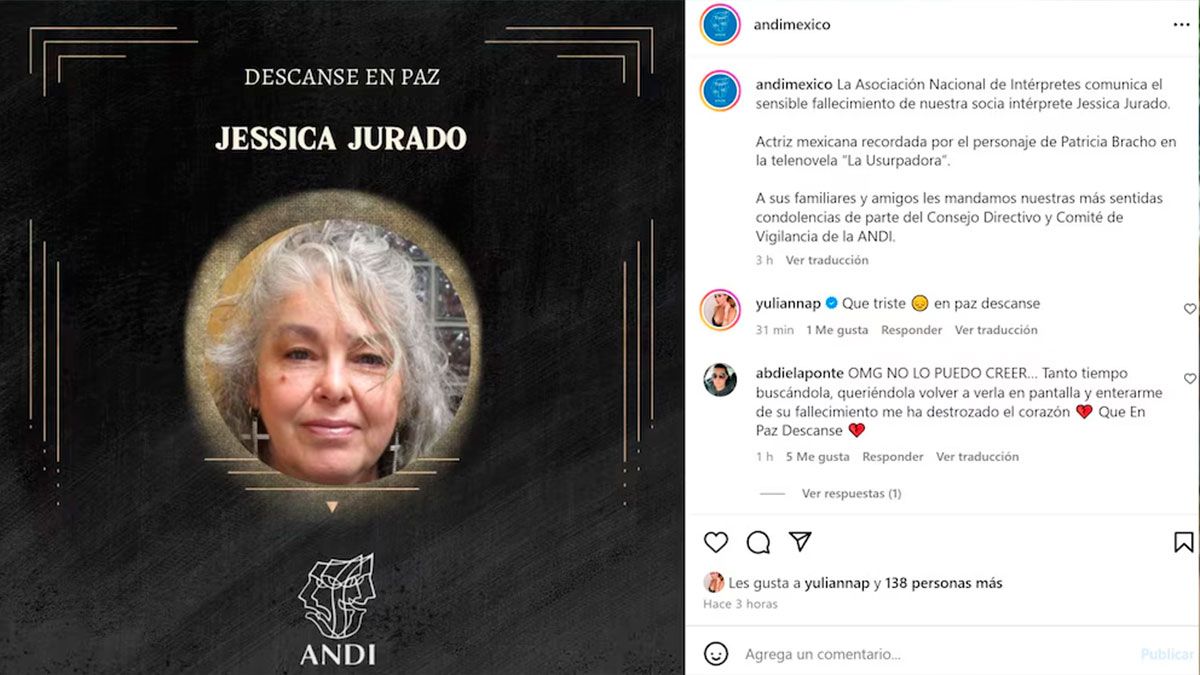Falleció Jessica Jurado, recordada por su papel de villana en María la ...
