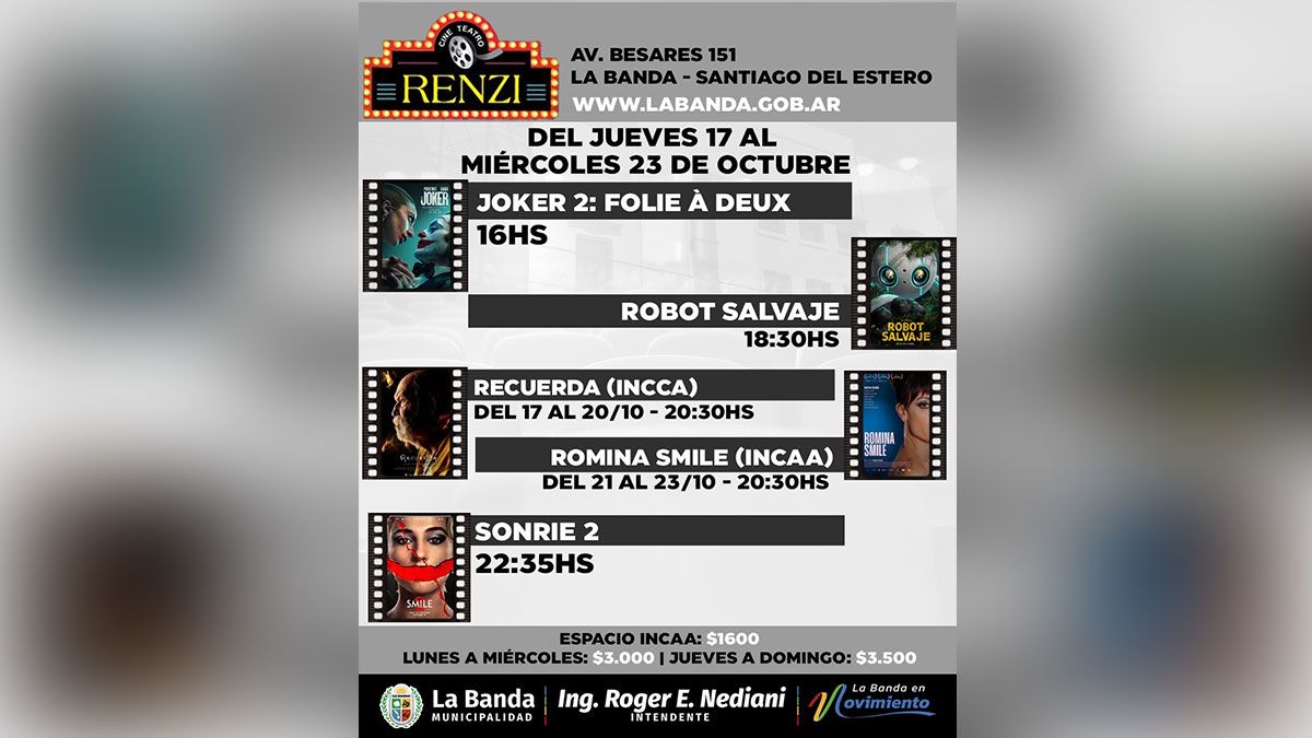 “Sonríe 2”, “Recuerda” y “Romina Smile” renovarán la cartelera del Cine ...